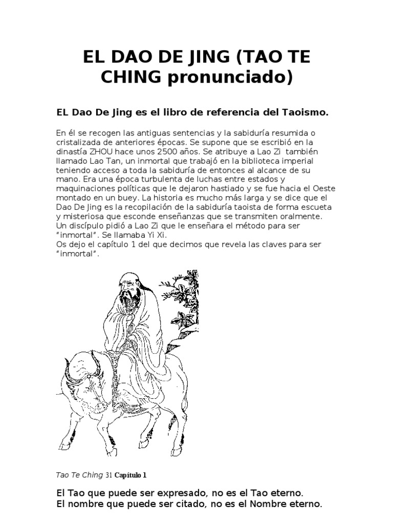 EL Dao de Jing Es El Libro de Referencia Del Taoismo | PDF | Tao Te ...