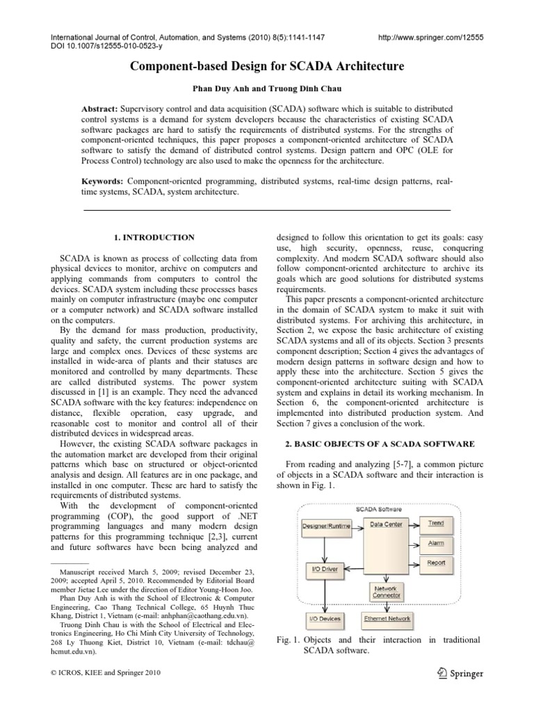 ATT Component-Based Design For SCADA Architecture | PDF | Component Based Software Engineering ...