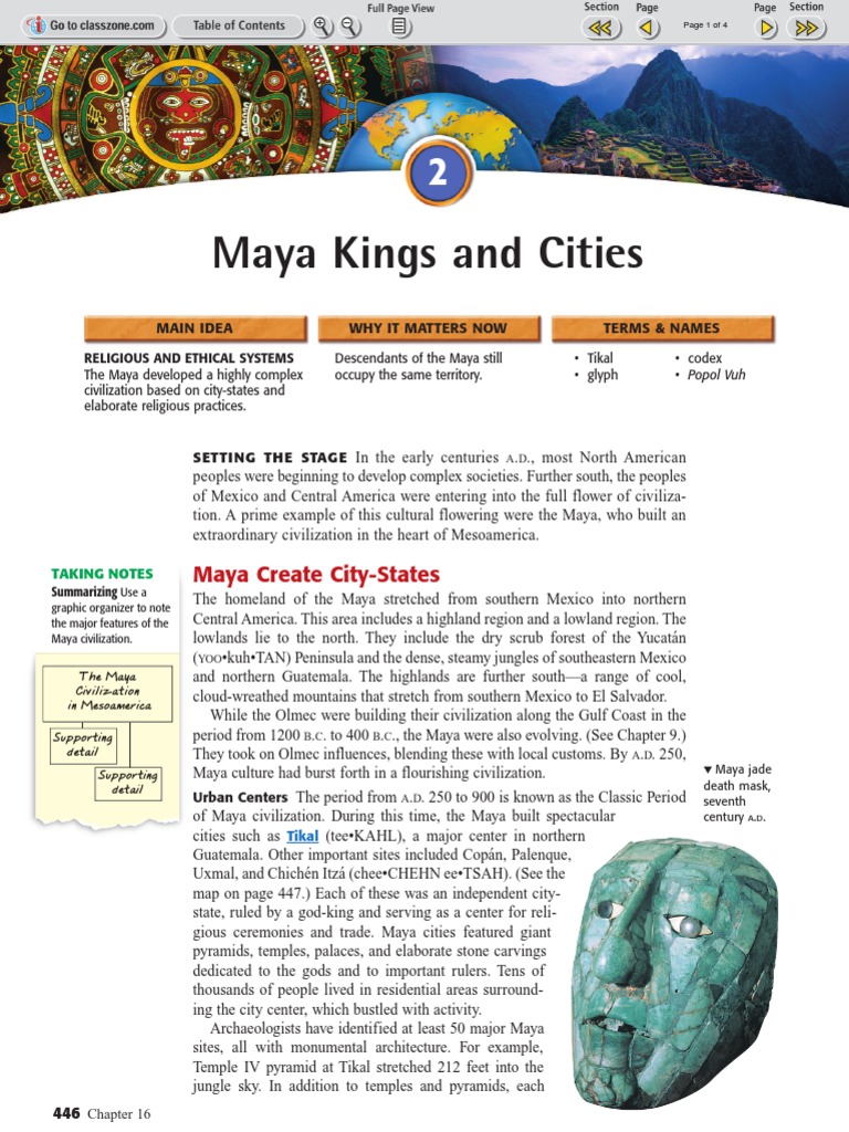 CH 16 Sec 2 - Maya Kings and Cities | PDF | Maya Civilization | Mesoamerica