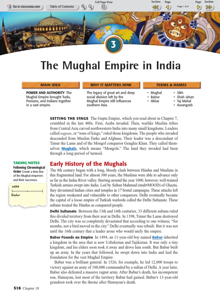 CH 18 Sec 3 - The Mughal Empire | PDF | Mughal Empire | Unrest