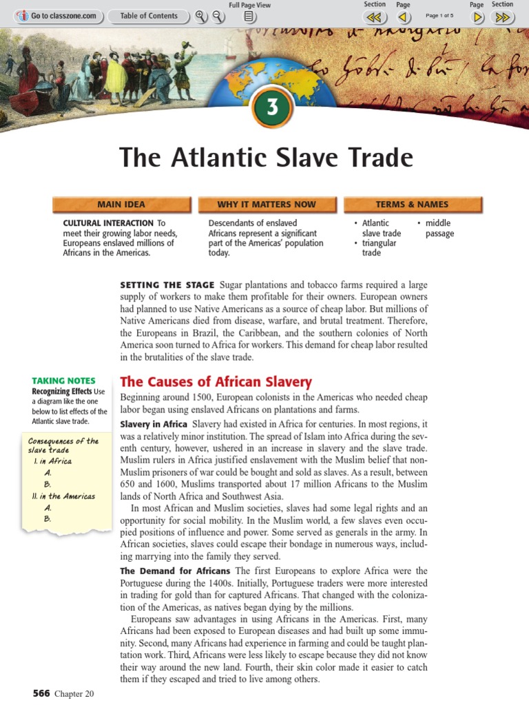 Ch 20 Sec 3 - The Atlantic Slave Trade | Atlantic Slave Trade | History ...