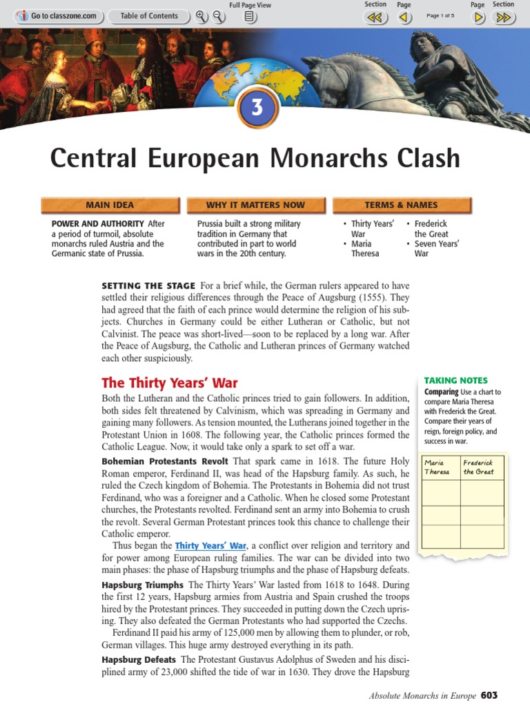 Absolute Monarchs in Central Europe | PDF | House Of Habsburg | Europe ...