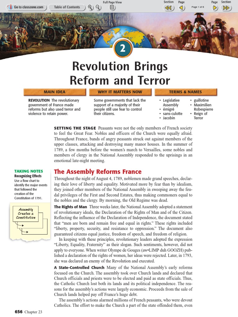 French Revolution: Reform and Terror | PDF | Reign Of Terror ...