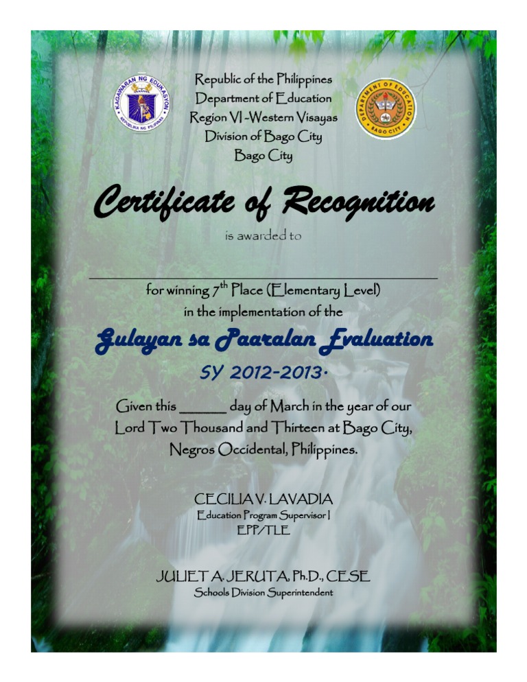 Gulayan Certificate1 | PDF