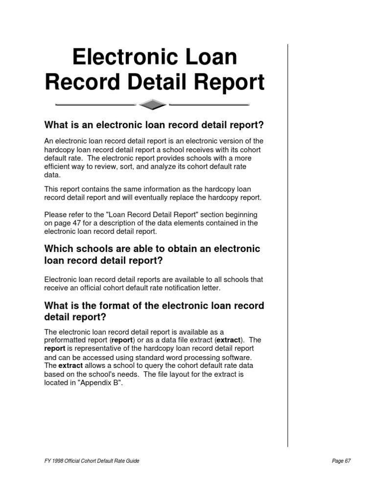 Electronic Loan Record Report Guide | PDF | Information Technology ...