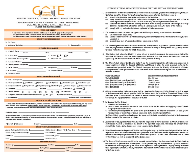 GATE Programme Application Form | PDF