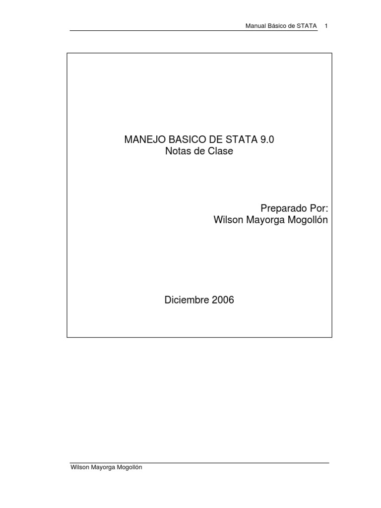 Manual Stata 9.0 | PDF | Archivo de computadora | Tabla (base de datos)