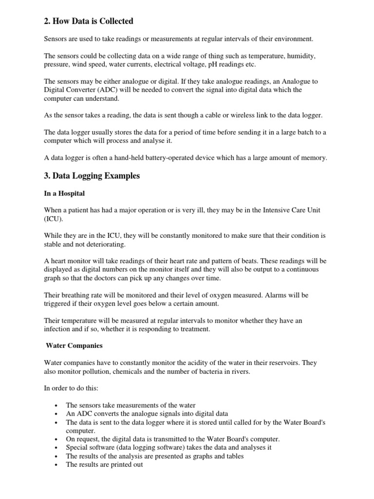 Data Logging Pdf Monitoring Medicine Sensor