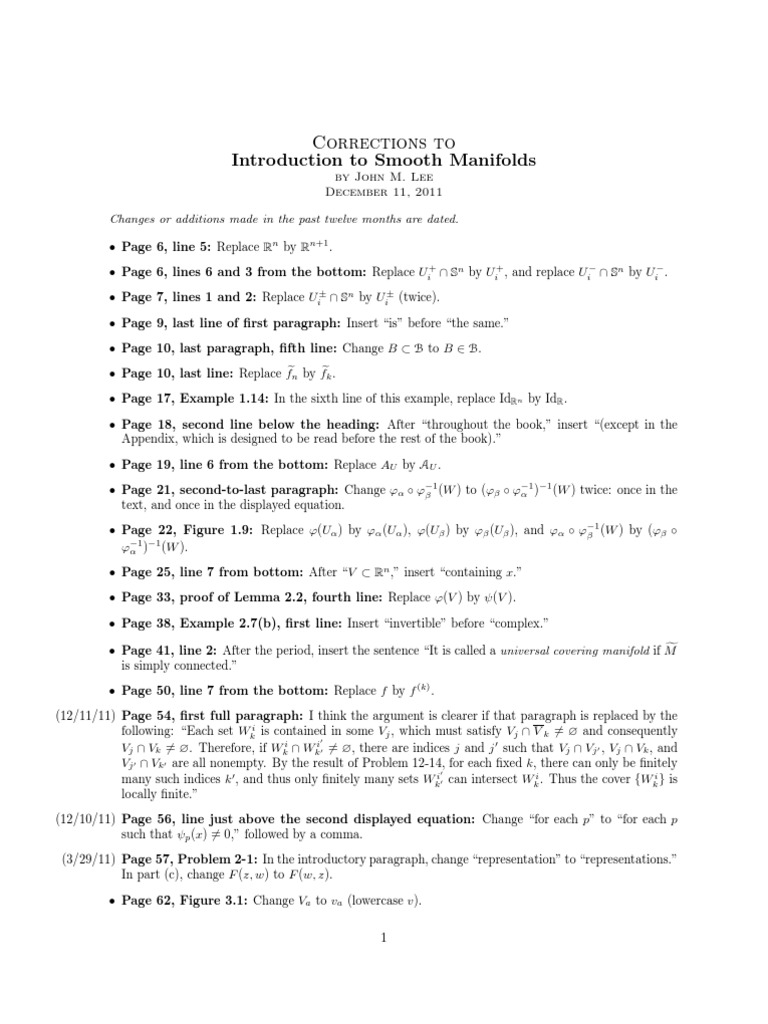 Introduction To Smooth Manifolds | PDF | Differentiable Manifold ...