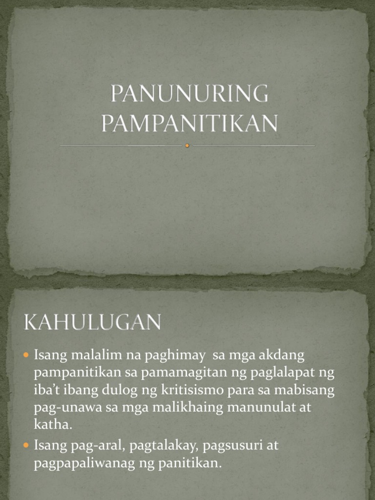 Panunuring Pampanitikan | PDF
