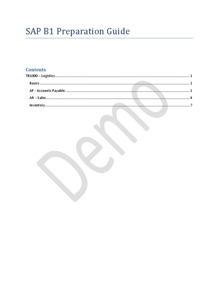 SAP B1 Preparation Guide | PDF | Debits And Credits | Payments