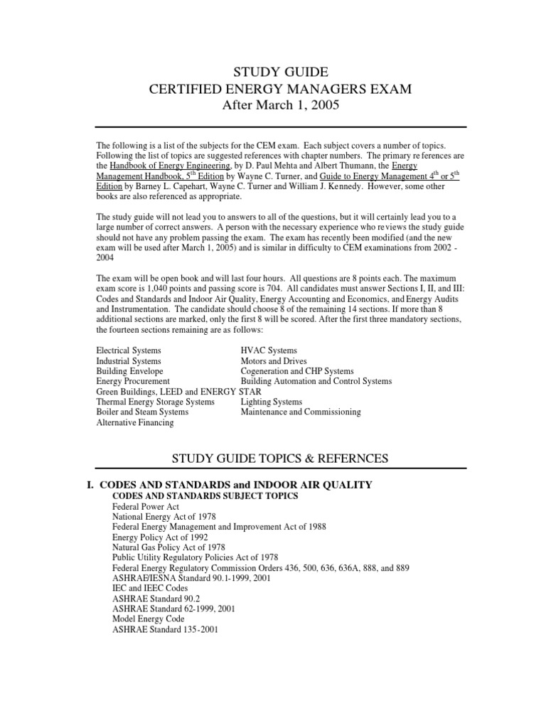 Certified Energy Manager Study Guide - Print | PDF | Leadership In ...