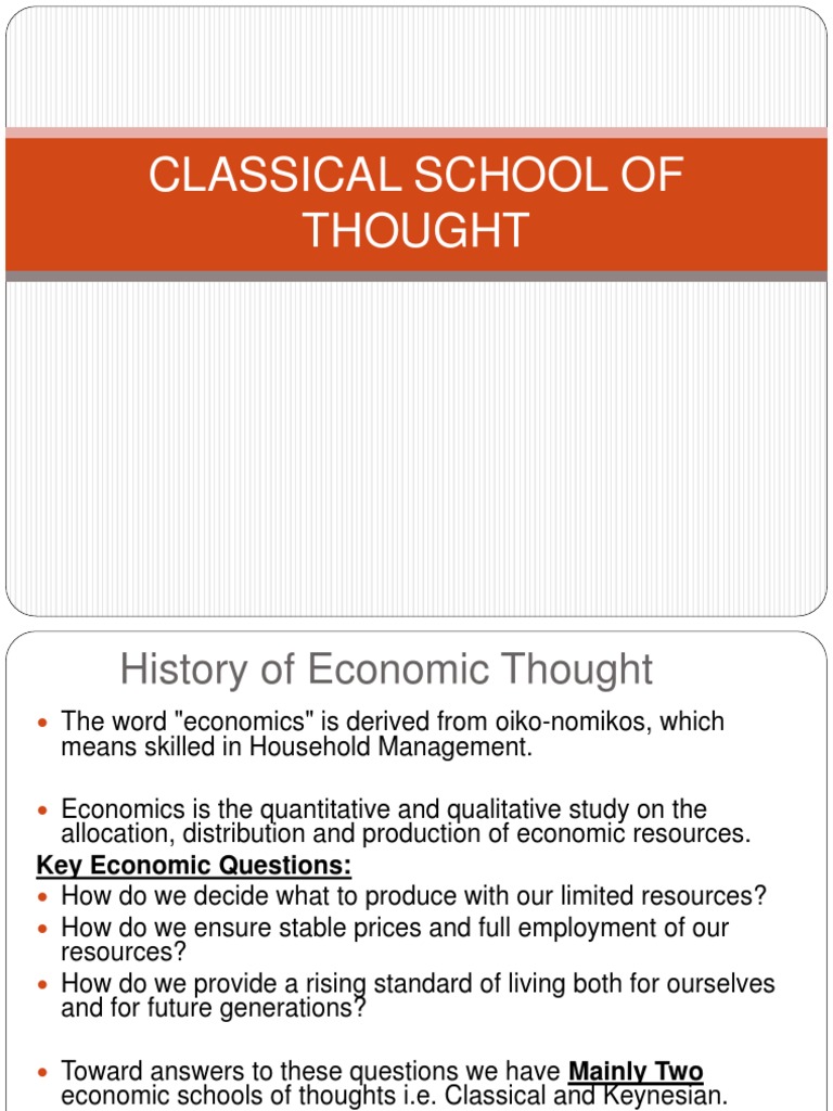 Classical School of Thought | Classical Economics | Economic Equilibrium