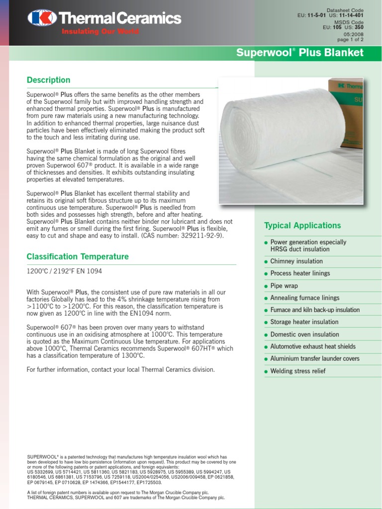 Superwool Plus Blanket | Thermal Insulation | Furnace | Free 30-day ...