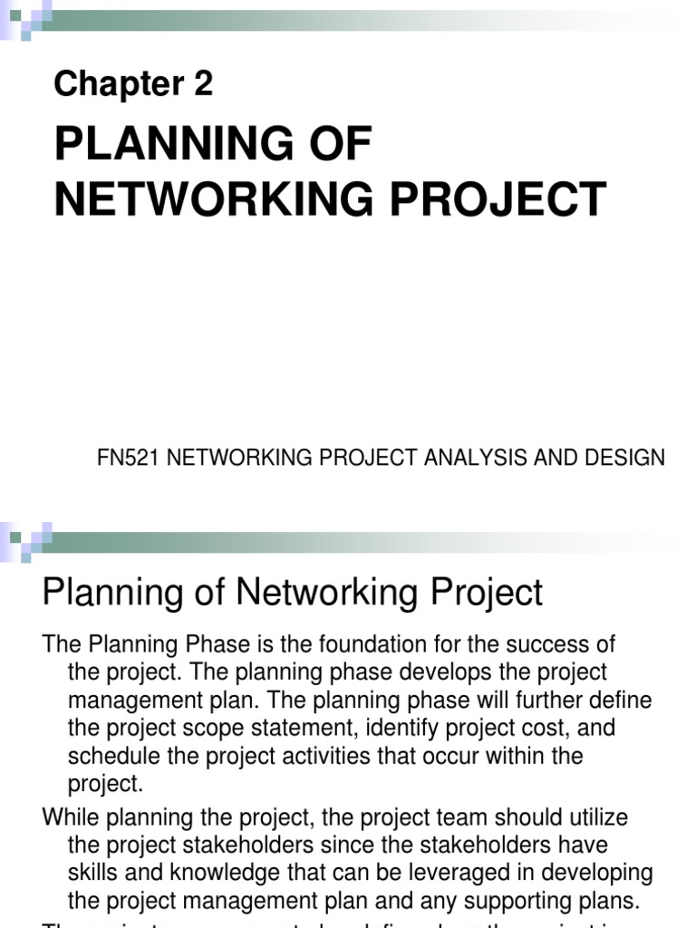 Chapter - 2 Planning of Networking Project | PDF | Business ...