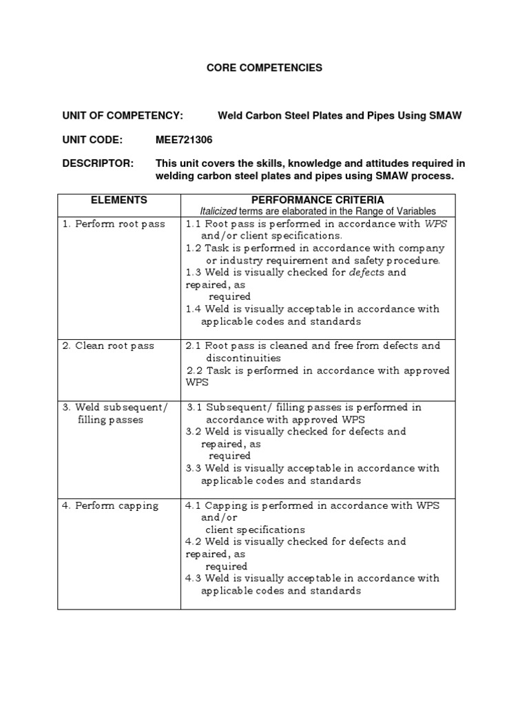 Core Competencies | PDF | Welding | Construction