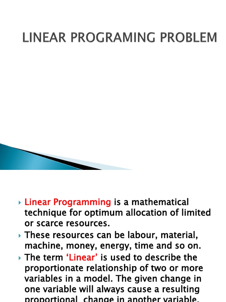 LPP 1 | PDF | Linear Programming | Systems Analysis LPP 1 | PDF | Linear Programming | Systems Analysis