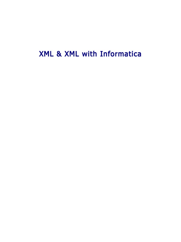 XML With Informatica | PDF