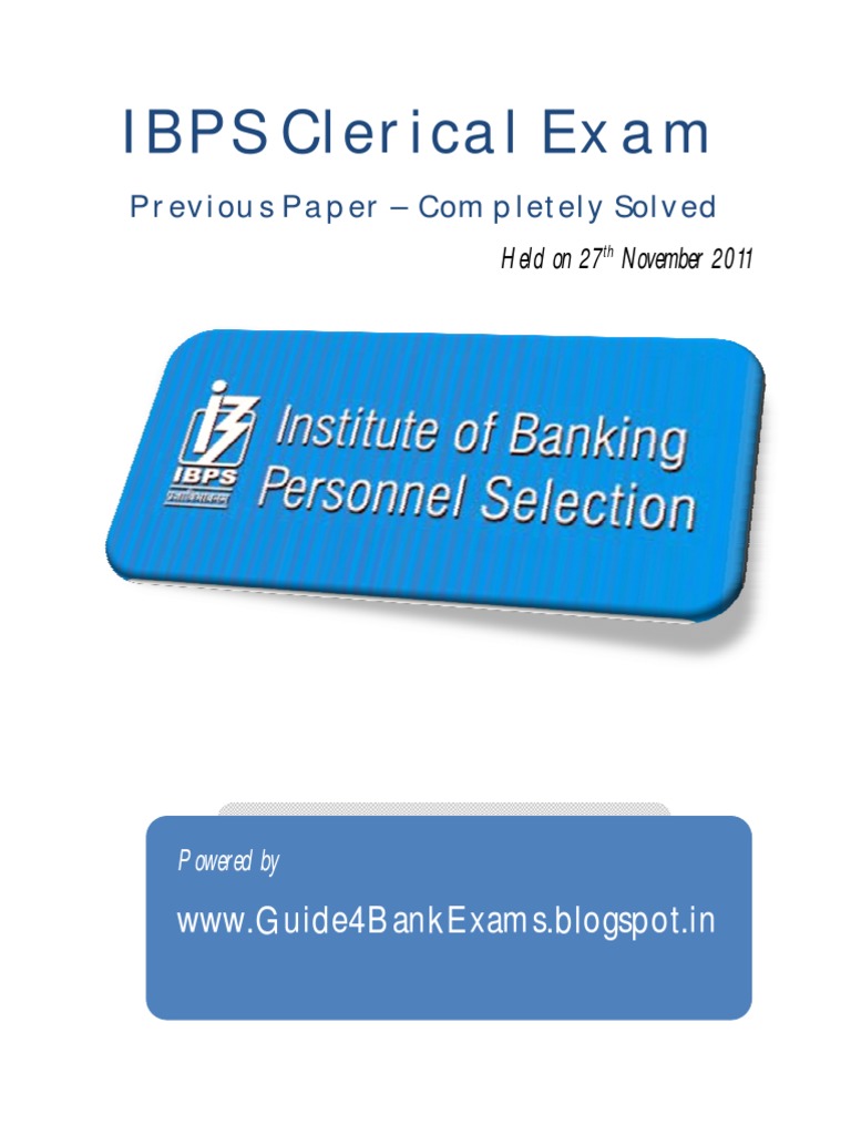 IBPS Clerks Previous Paper Completely Solved - Guide4BankExams | PDF ...
