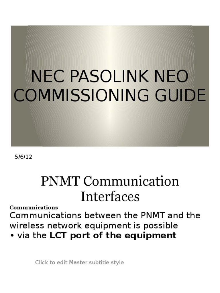 NEC Pasolink Neo Commissioning Guide | PDF | Computer Keyboard | Login