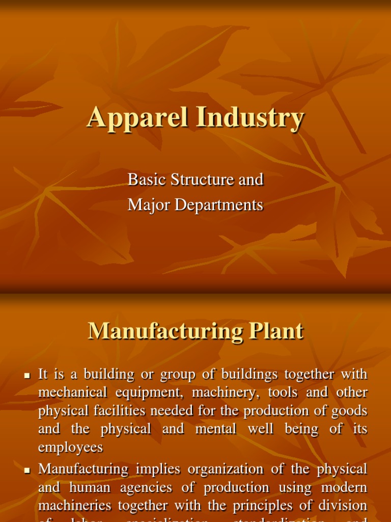 Apparel Industry: Basic Structure and Major Departments | PDF | Factory ...