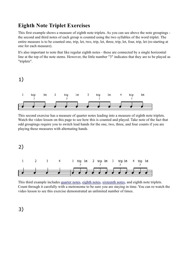 Eighth Note Triplet Drumming | PDF