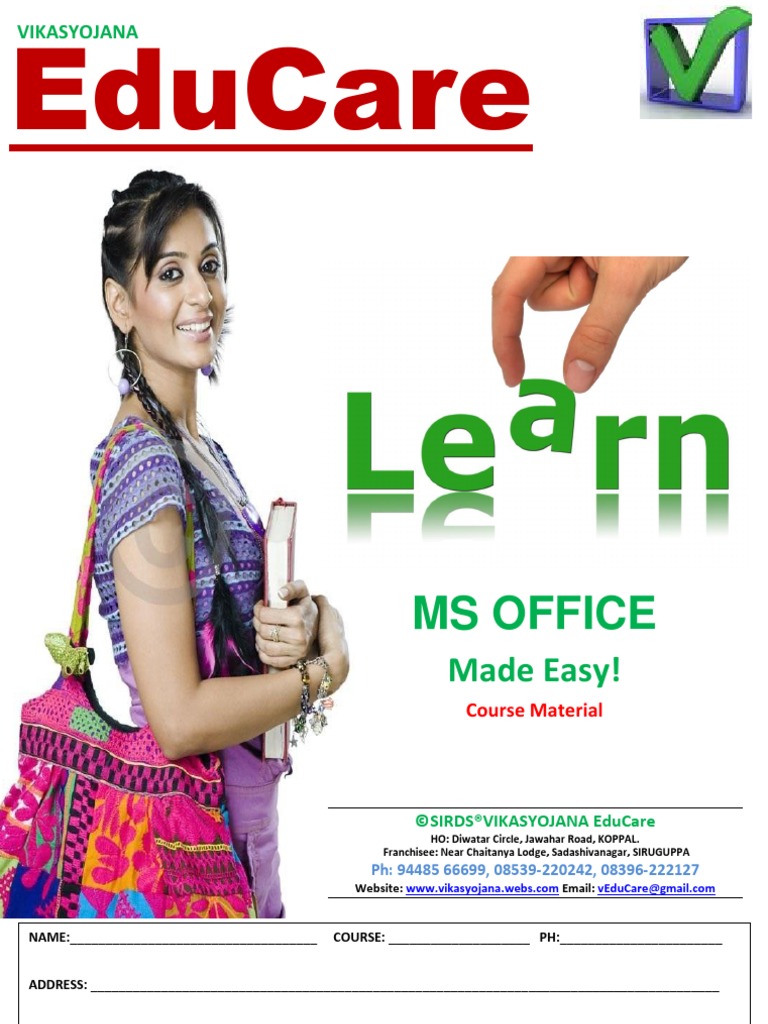 MS Office Made Easy-Complete Notes | PDF | Icon (Computing) | Microsoft ...