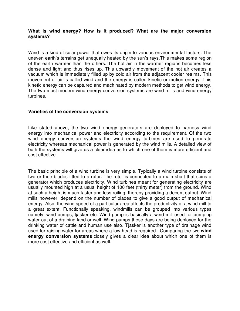 Energy Conversion System | PDF | Wind Power | Wind Turbine