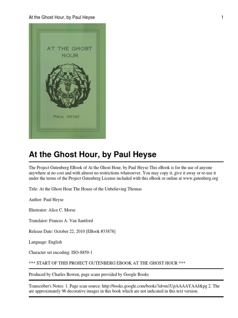 At The Ghost Hour | PDF | Project Gutenberg | Ghosts