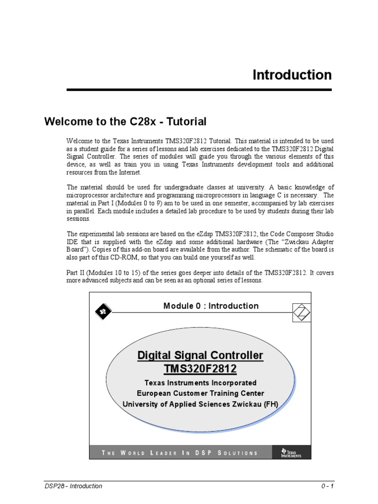 Introduction To DSP TMS320F2812 | PDF | Microcontroller | Digital Signal Processor