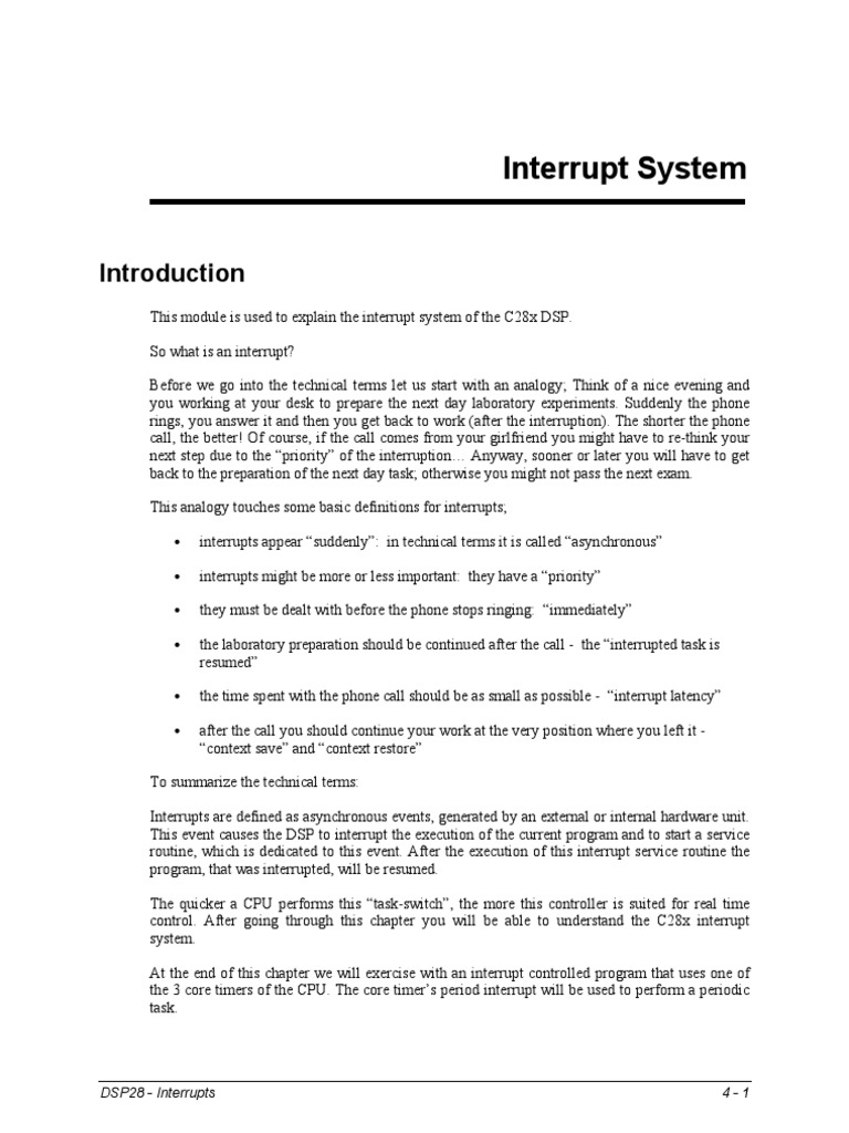 Understanding The TMS320F2812 Interrupt System | PDF | Booting | Subroutine