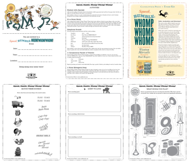 Squeak, Rumble, Whomp! Whomp! Whomp! by Wynton Marsalis - Activity Kit ...