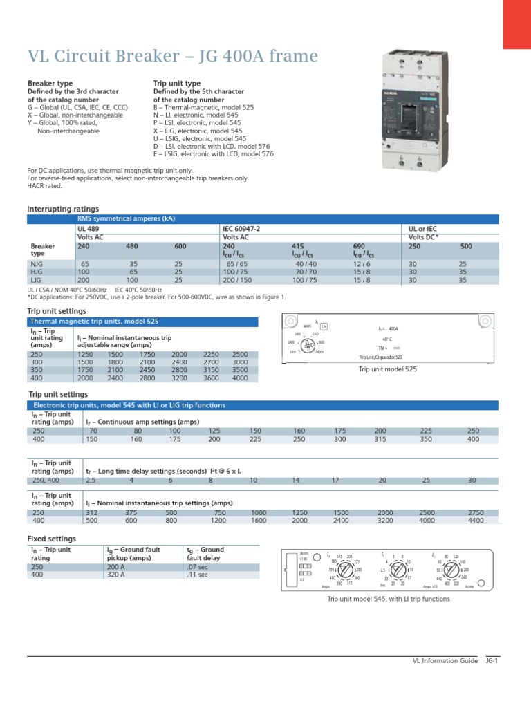 Siemens 400 A MCCB Spec | PDF | Switch | Electrical Connector
