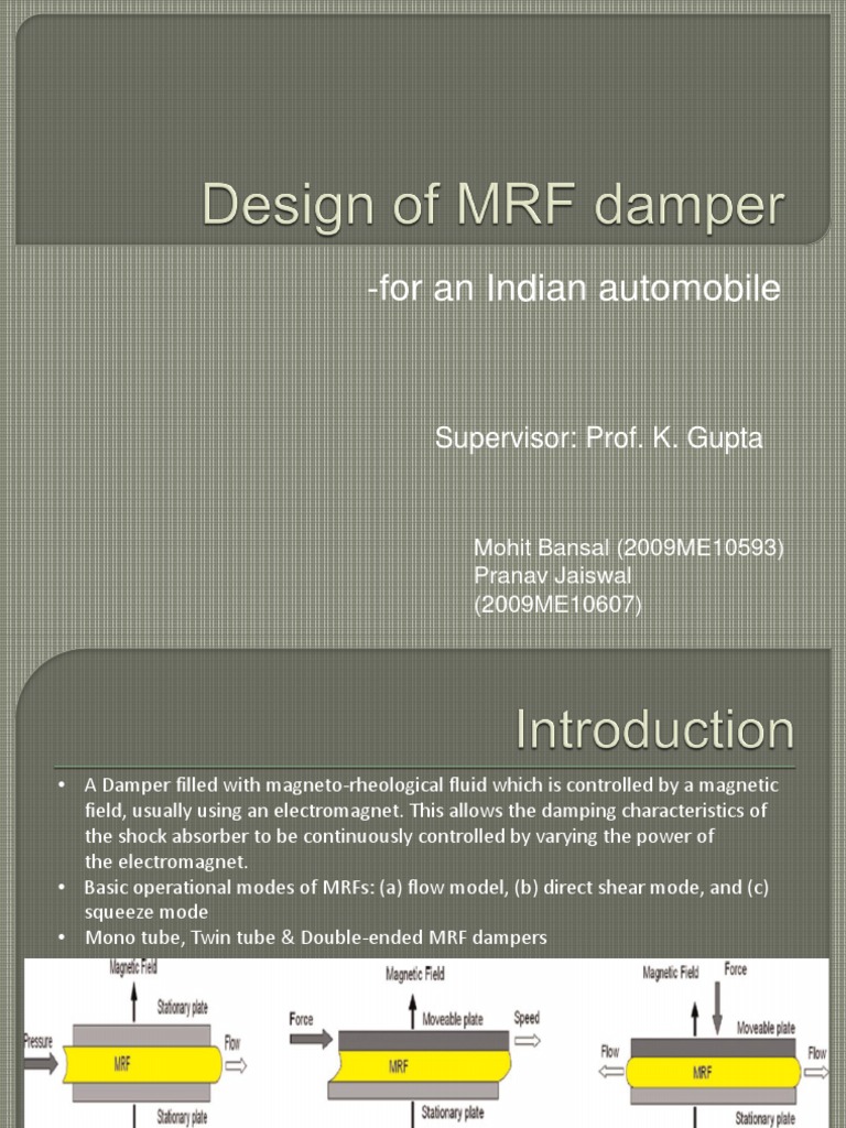 Presentation MRF DAMPER | PDF | Suspension (Vehicle) | Vehicles