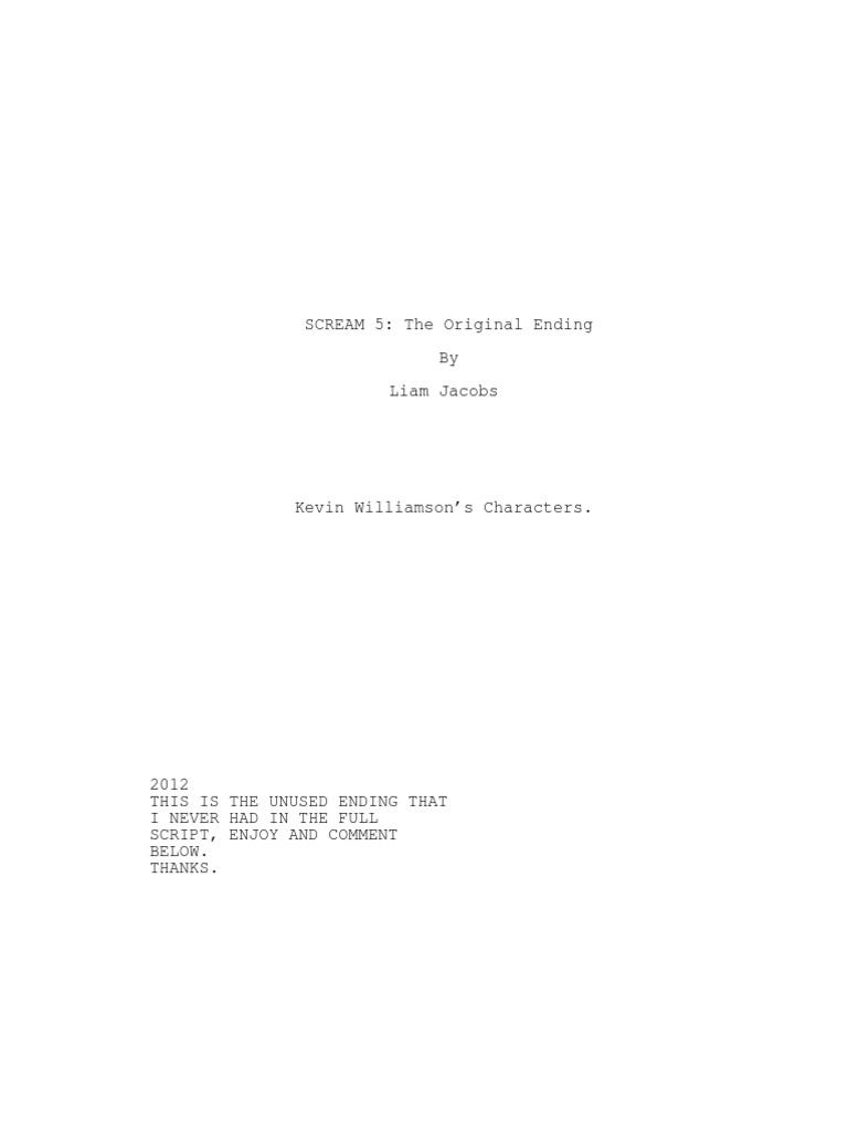 SCREAM 5 - The Original Ending | PDF | Leisure | Violence