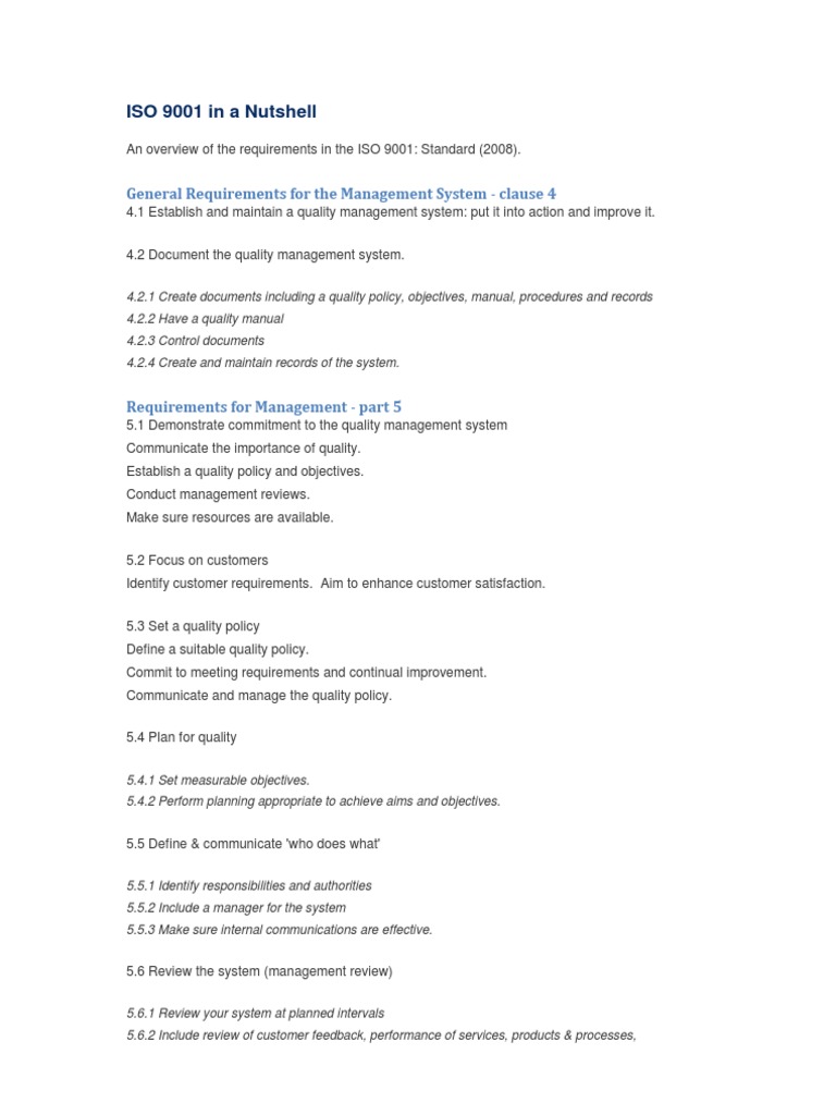 An Insightful Overview of ISO 9001 Requirements for Quality Management ...