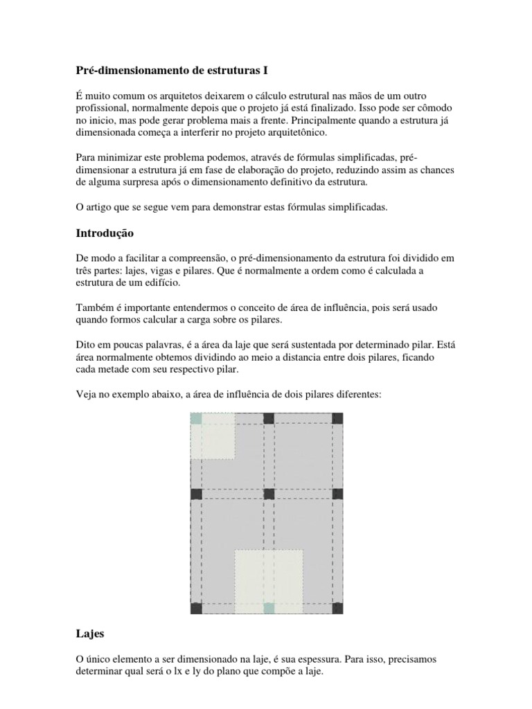 Pré-Dimensionamento de Estruturas | PDF | Viga | Cálculo