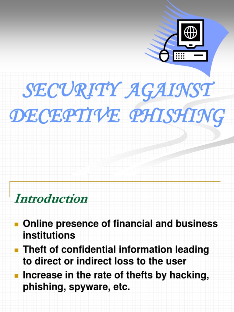Deceptive Phishing Pptseminars | PDF | Phishing | Password