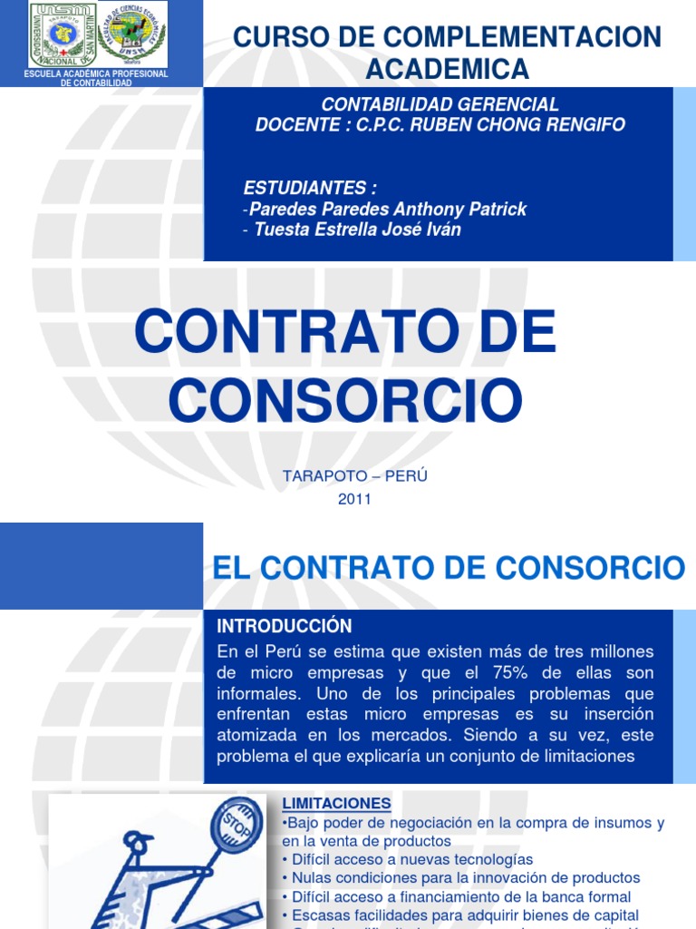 Contrato de Consorcio en Perú: Guía Esencial | PDF | Consorcio ...