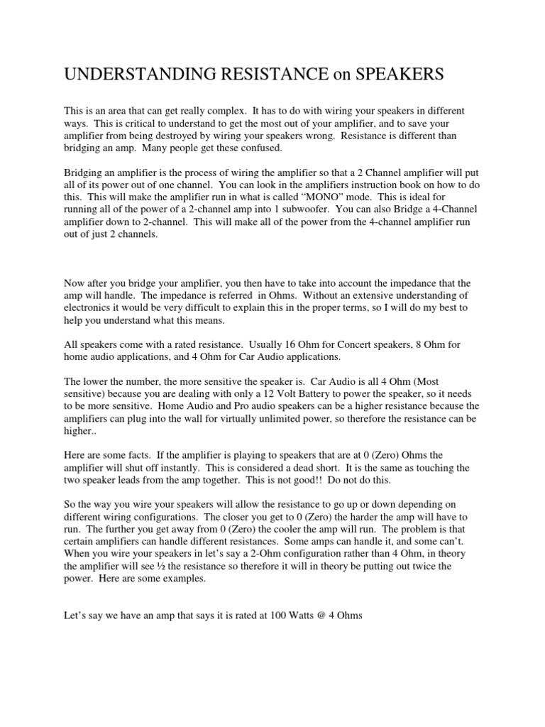 Wiring Subs | PDF | Amplifier | Loudspeaker