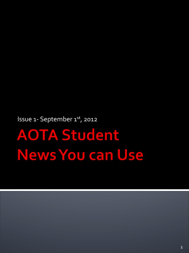 AOTA Student Newsletter Issue 1 | PDF | Occupational Therapy | You Tube