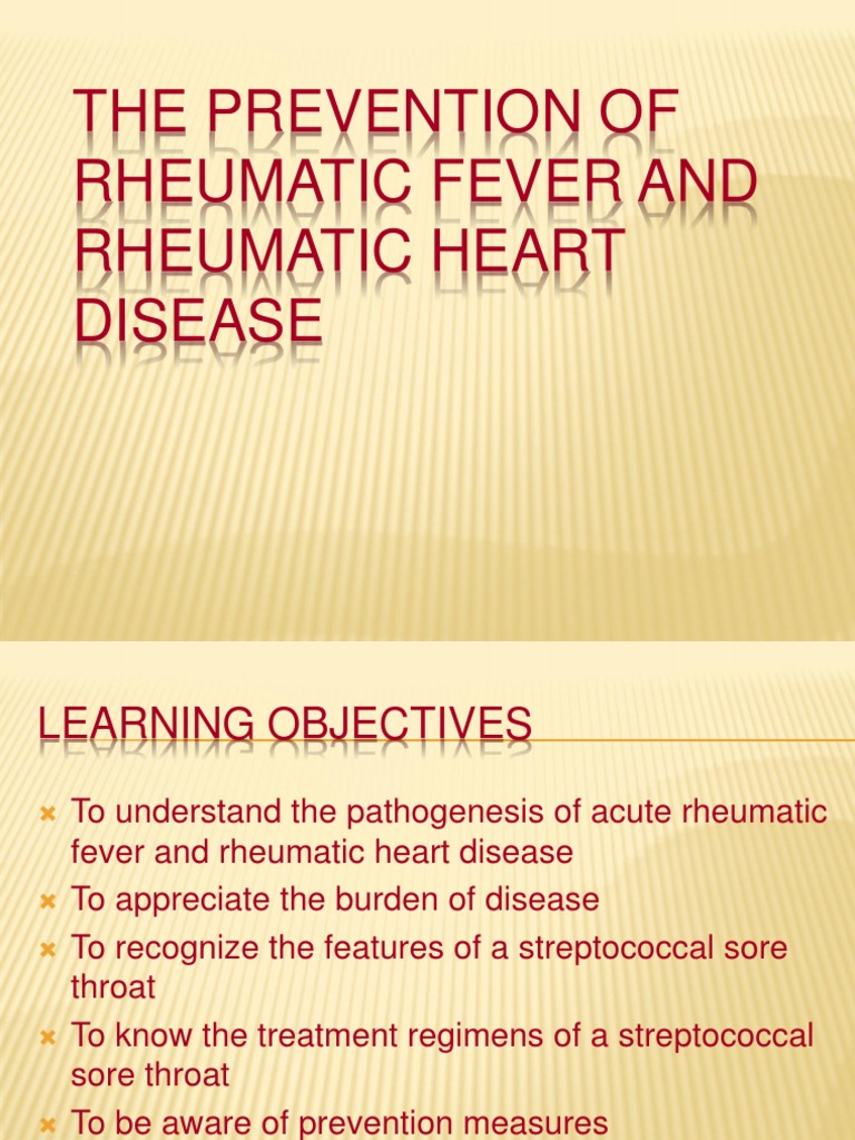 The Prevention of Rheumatic Fever and Rheumatic Heart Disease | PDF ...