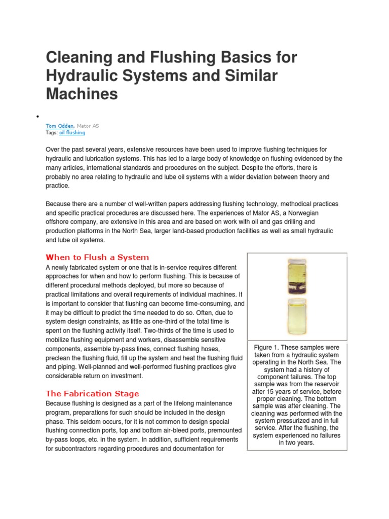 Hydraulic System Flushing Guide | PDF | Chemical Engineering ...