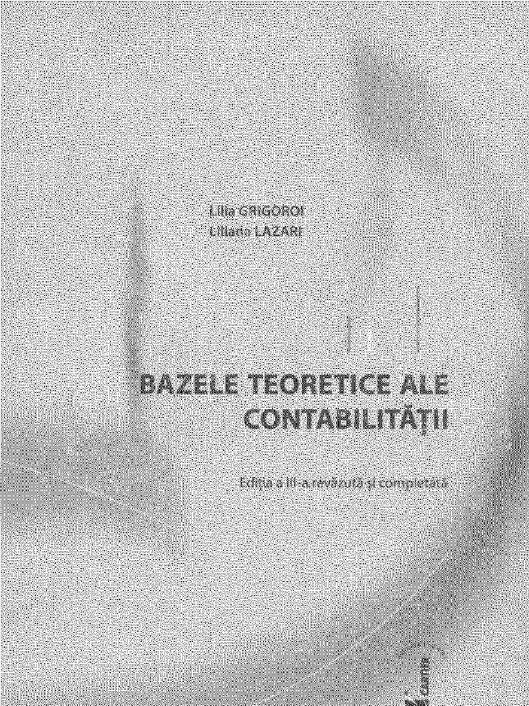 Bazele Teoretice Ale Contabilitatii | PDF