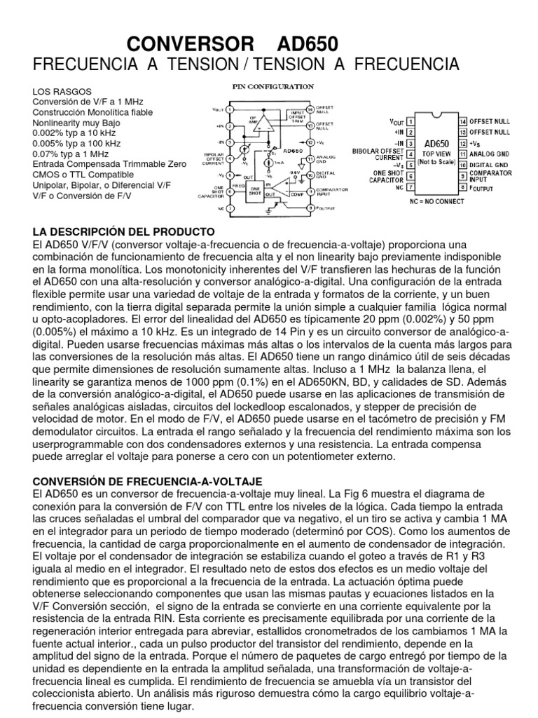 Conversor Ad650 | PDF | Resistencia Eléctrica y Conductancia ...
