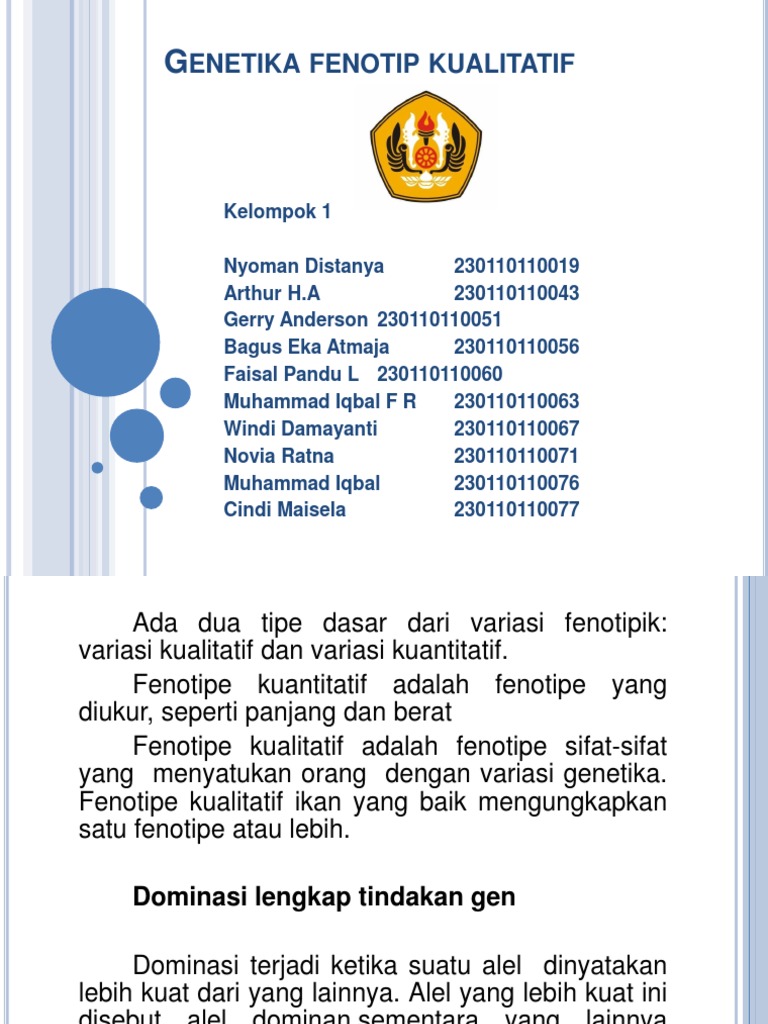 Genetika Fenotip Kualitatif | PDF