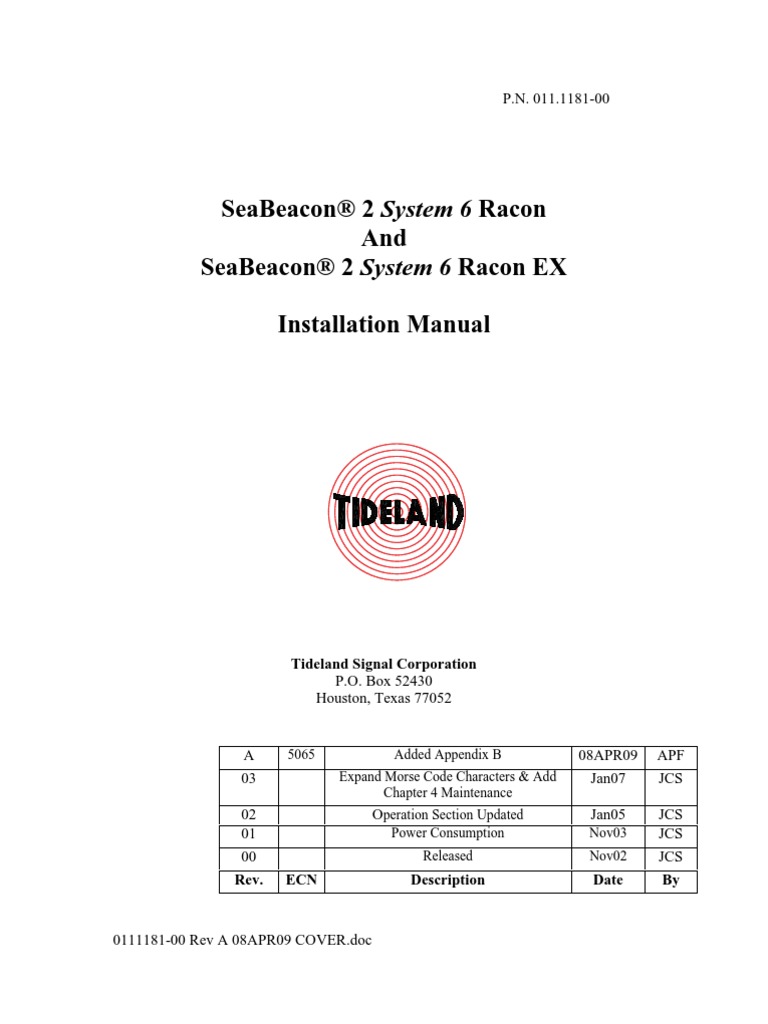 SeaBeacon 2 System 6 Racon Manual | PDF | Radar | Electrical Wiring