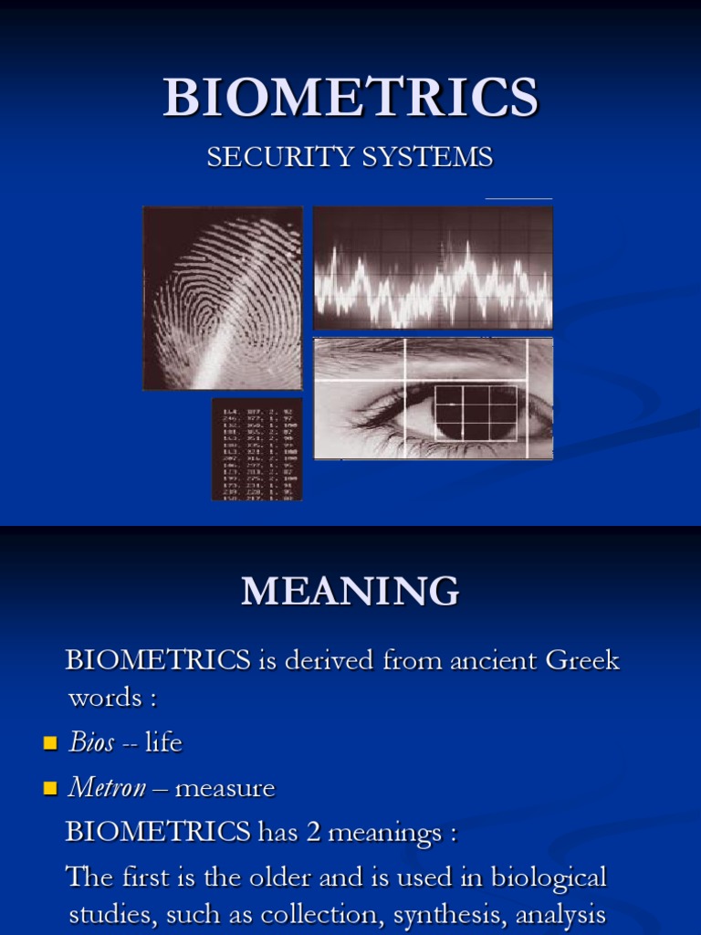 Biometrics Security Systems Pdf Biometrics Image Scanner