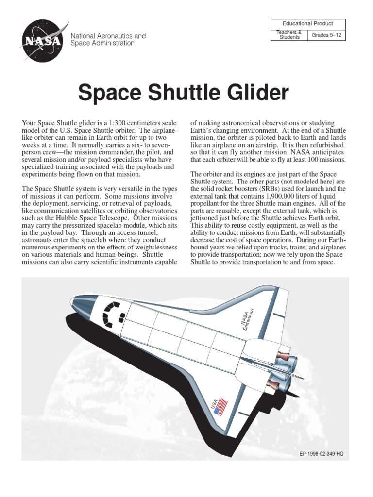 Space Shuttle Glider | PDF | Spacelab | Space Shuttle
