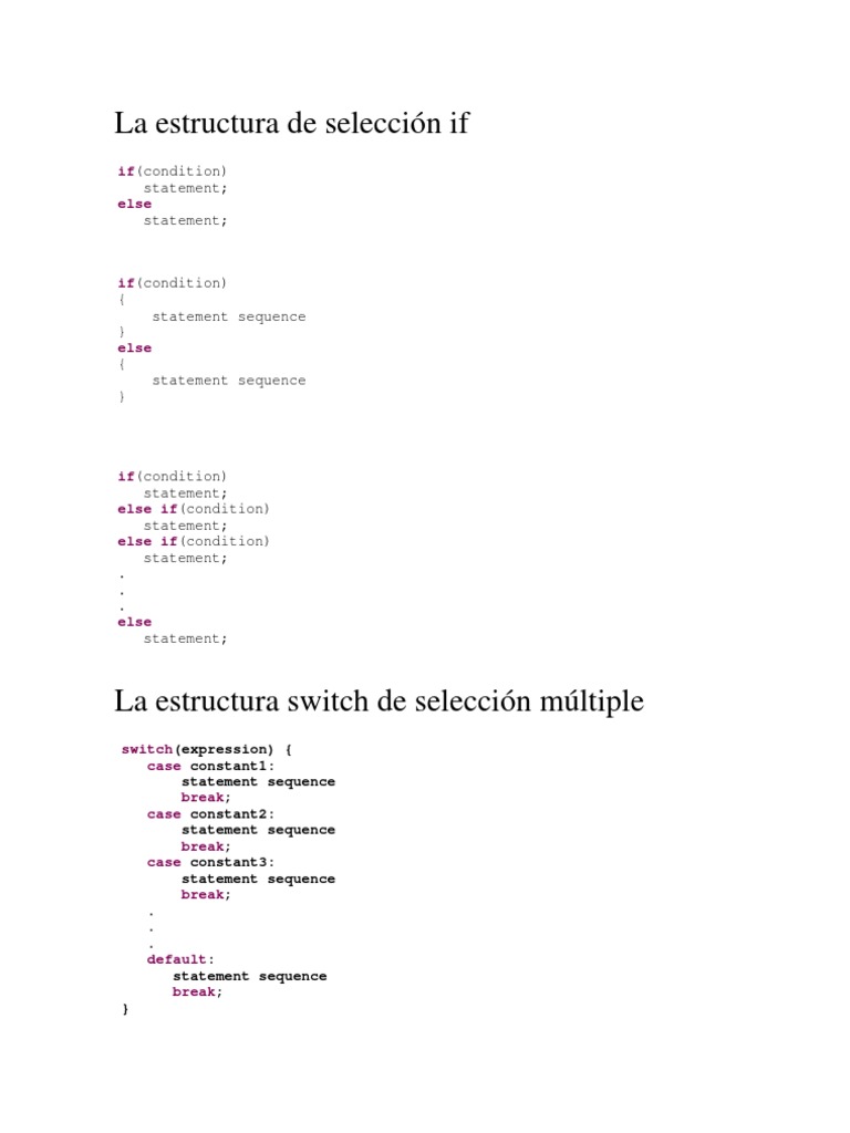 Estructuras de Control en C# | PDF